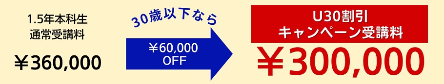 U30割引キャンペーン | 1.5年本科生｜資格の学校TAC[タック]